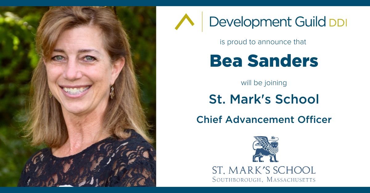Bea Sanders joins St. Mark's School | Development Guild
